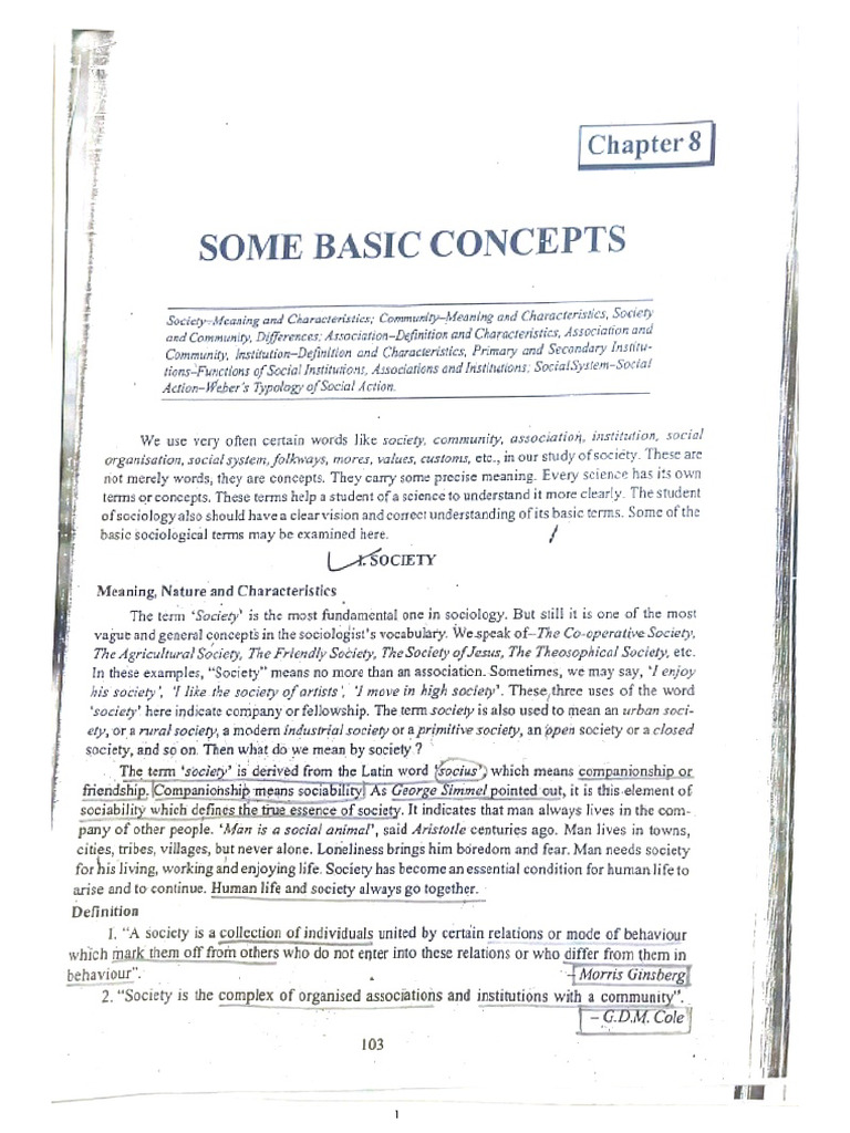 Sociology- some basic concepts | PDF