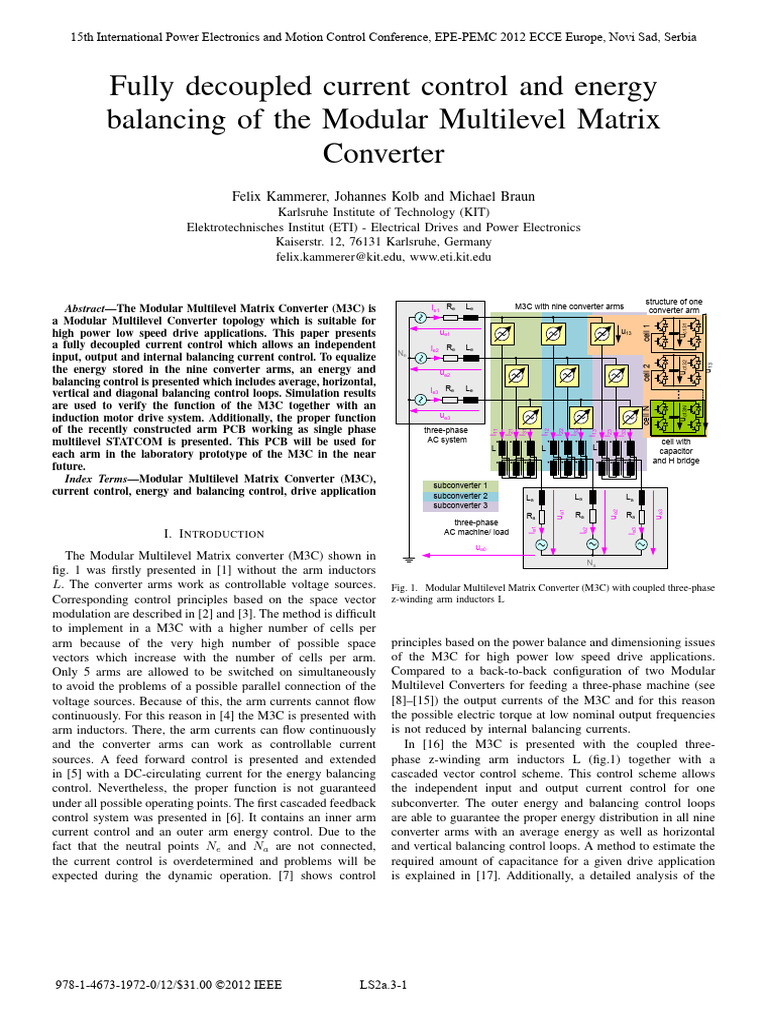 Fully Decoupled Current Control and Energy Balancing of The Modular ...