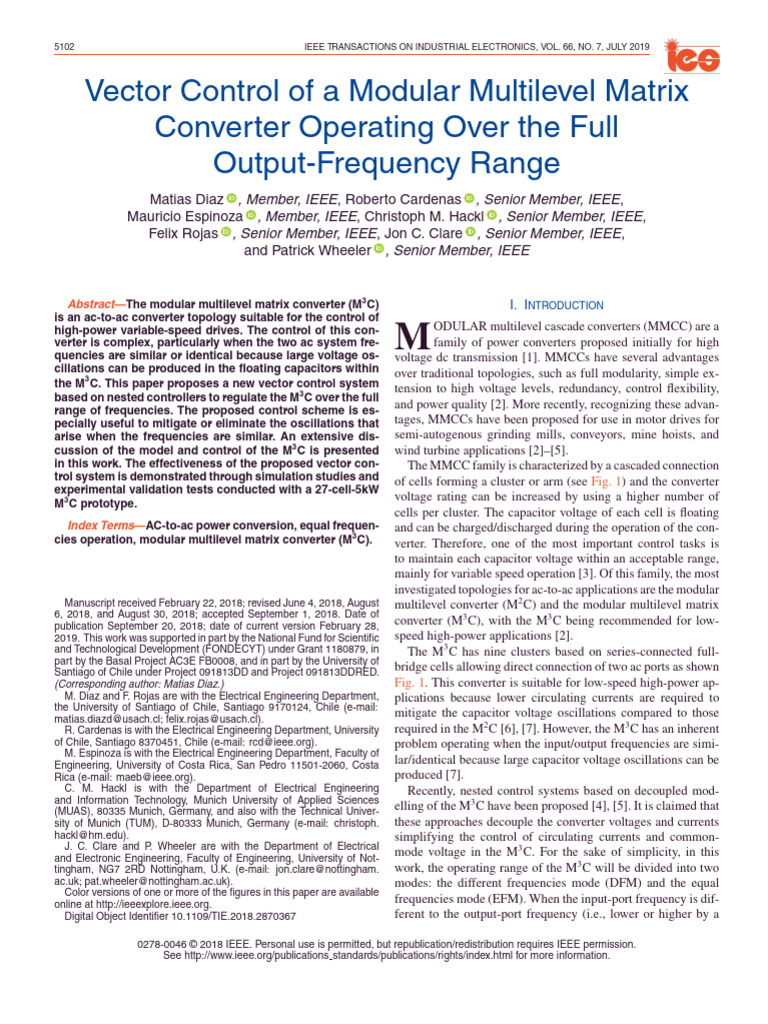 Vectorcontrolofamodularmultilevelmatrixconverteroperatingoverthefulloutput Frequency 6030