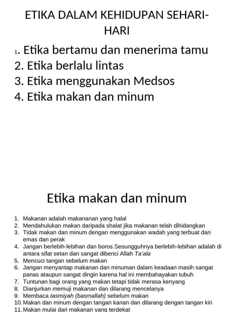 Etika Dalam Kehidupan Sehari-Hari | PDF