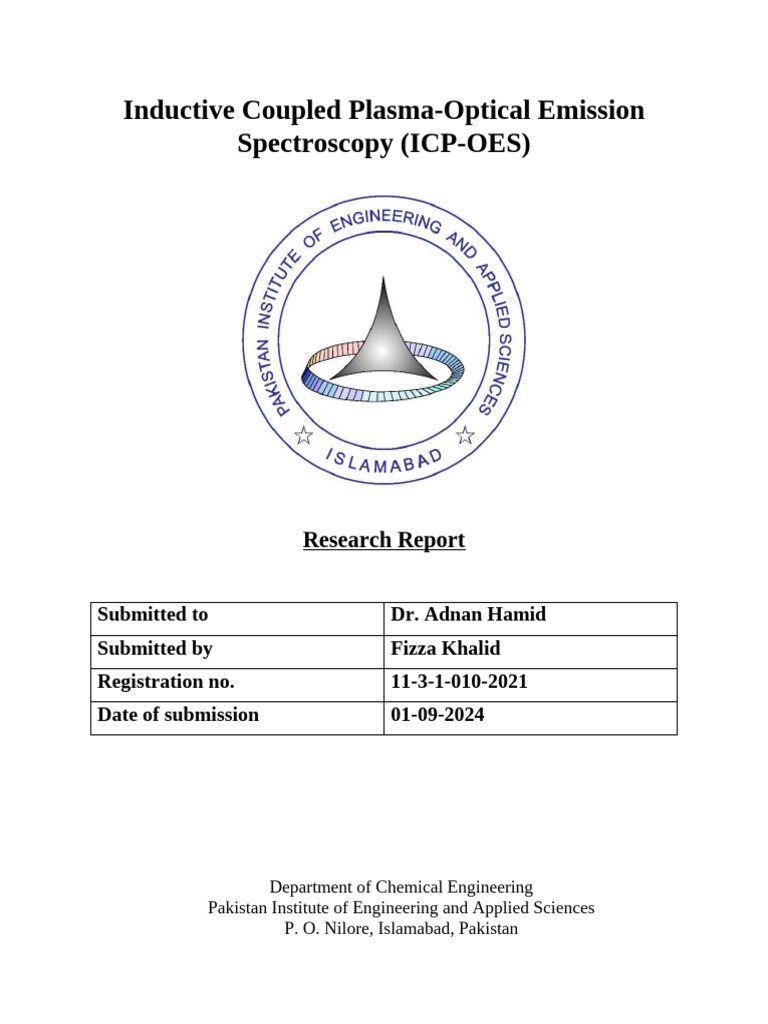 ICP-OES Report | PDF | Physical Sciences | Electromagnetism