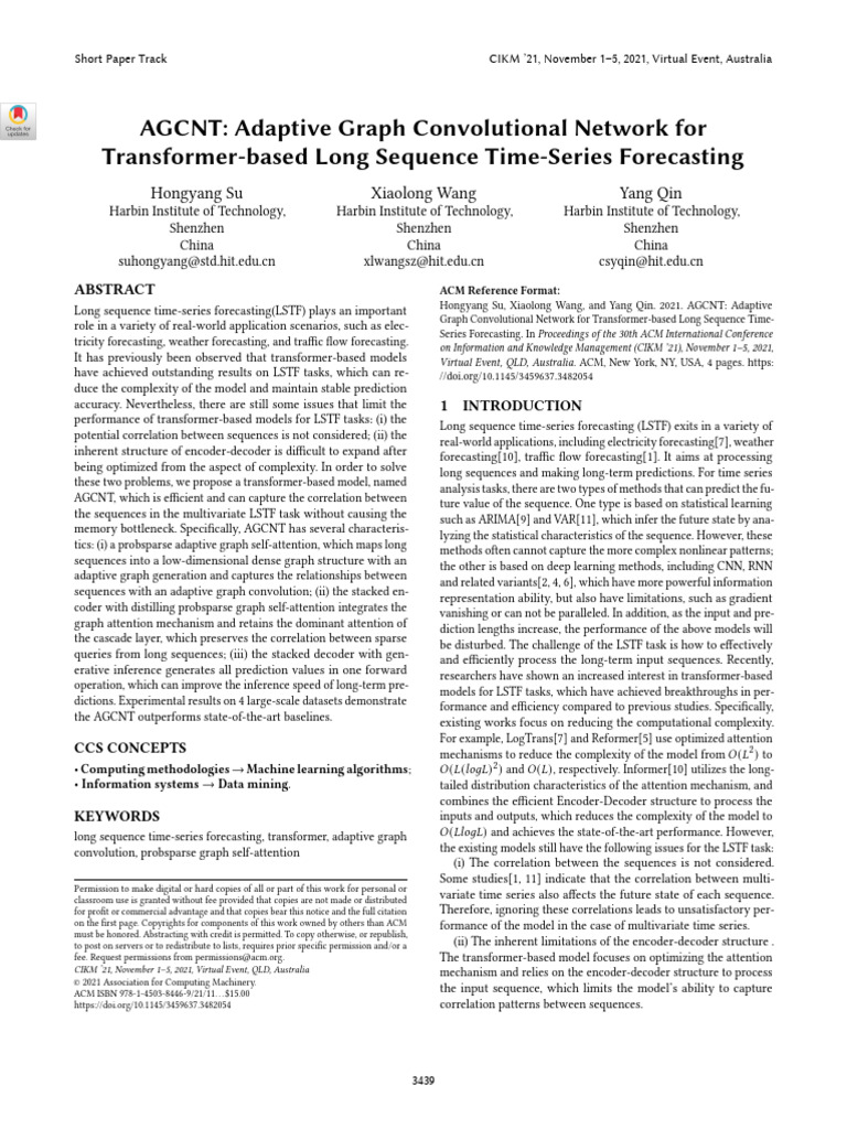 21CIKM - AGCNT Adaptive Graph Convolutional Network For Transformer ...