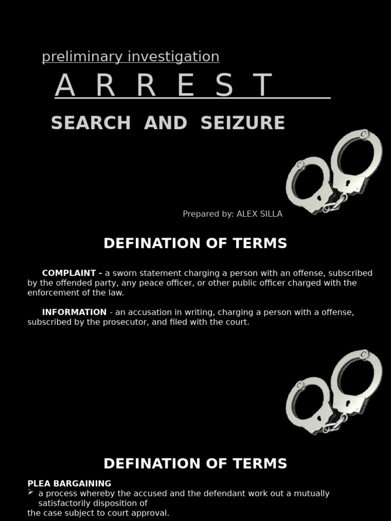 Arrest and Search and Seizure - 081436 | PDF | Search And Seizure ...