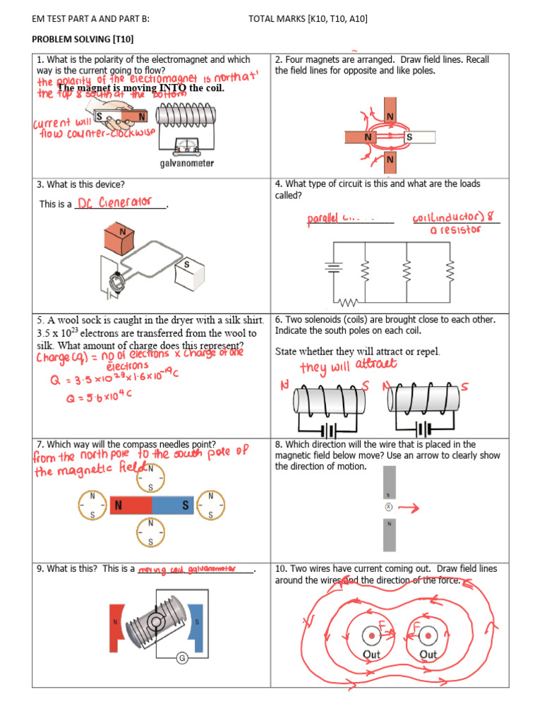 Unit 4 Electricity and Magnetism Test Part B | PDF | Inductor ...