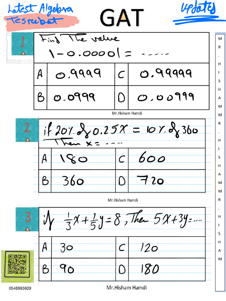 gat | PDF | Mathematics | Elementary Mathematics