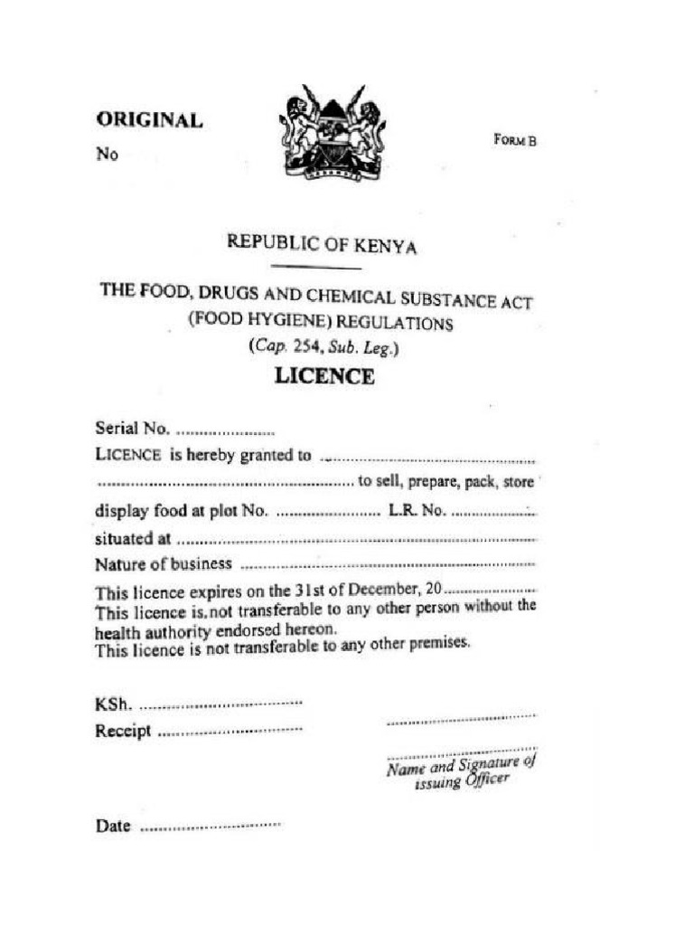 Food Hygiene License | PDF