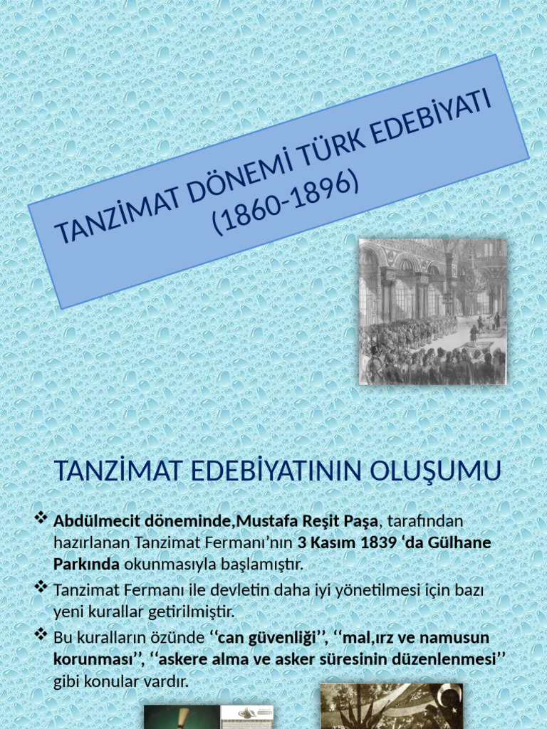 1.tanzimat Dönemi Oluşum Ve Öğretici Metinler | PDF