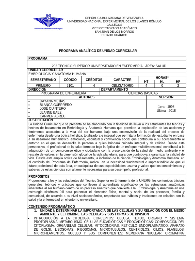 Embriología y Anatomía en Enfermería | PDF | Biología Celular) | Epitelio