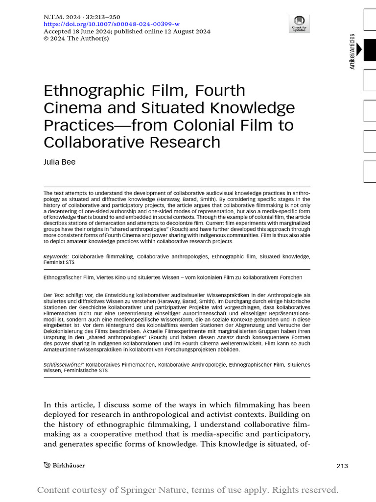 Ethnographic_Film_Fourth_Cinema_and_Situated_Knowl | PDF | Ethnography | Anthropology