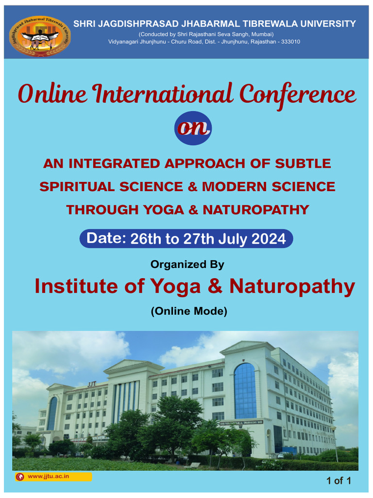 International Conference Yoga Brochure | PDF | Science