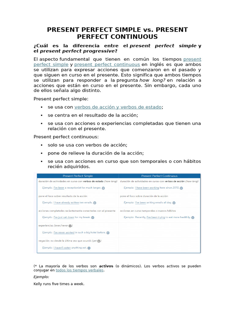 Present Perfect vs. Present Perfect Continuous | PDF | Linguistics | Linguistic Morphology