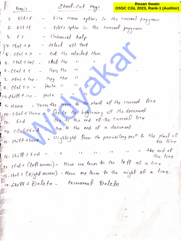 Computer_Handwritten Notes (Rosan Swain) | PDF