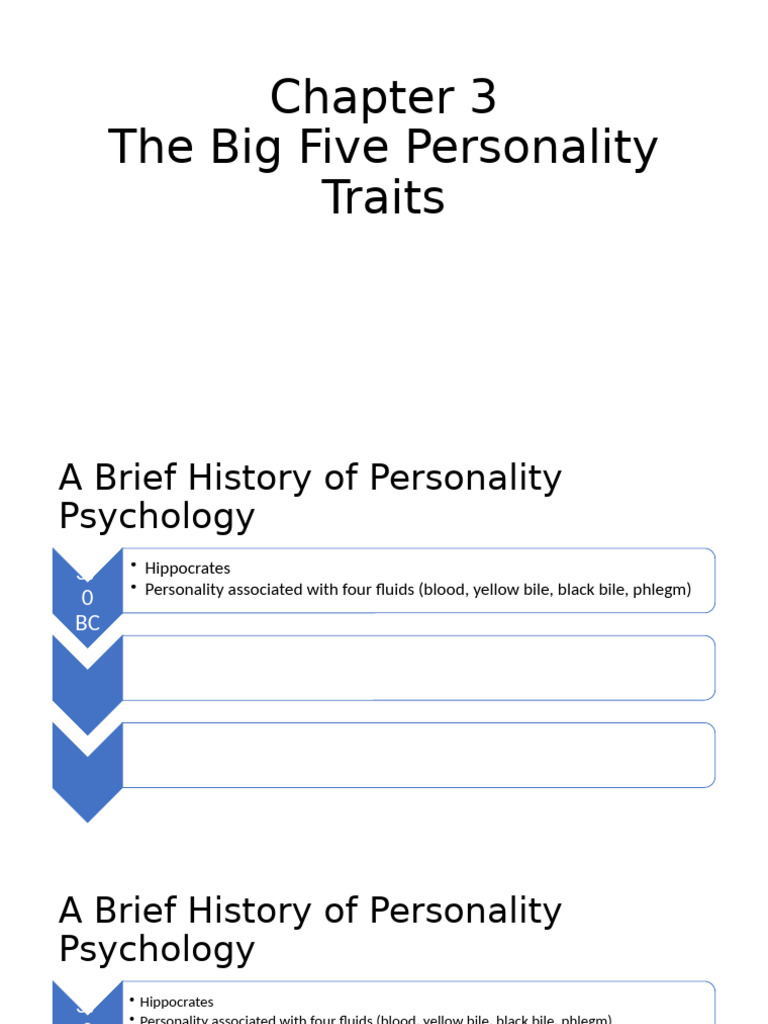 Chapter 3 - The Big Five Personality Traits Fall 2021 | PDF ...
