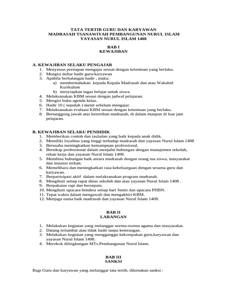 Tata Tertib GURU&Kode Etik (3) | PDF Tata Tertib GURU&Kode Etik (3) | PDF