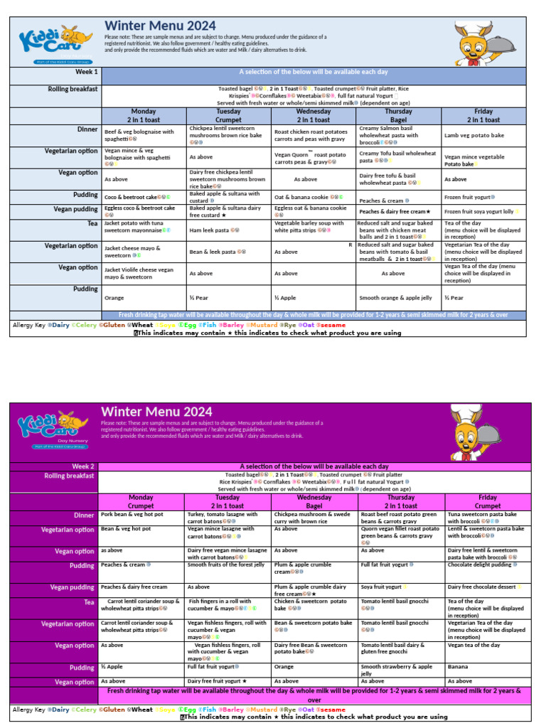 winter-menus-2024_ | PDF | Pasta | Veganism