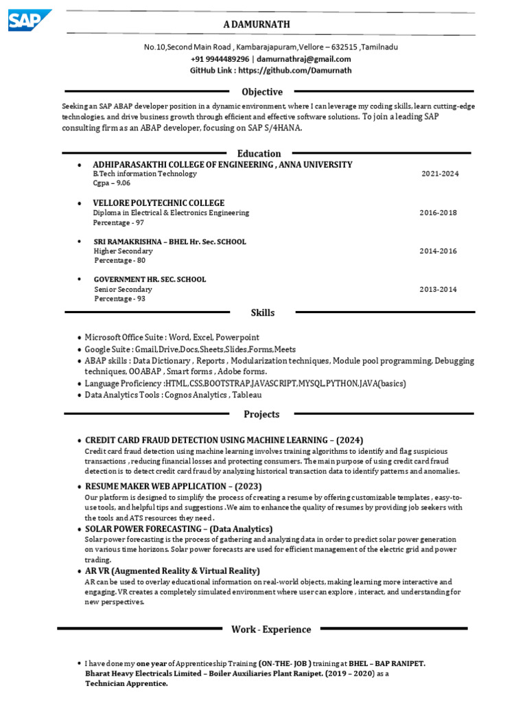 damur resume final (2) (1) | PDF | Augmented Reality | Virtual Reality