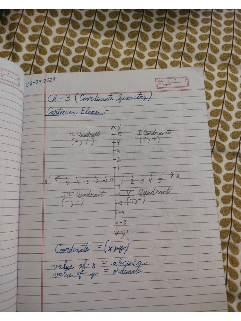 Class 9 Coordinate Geometry Notes. | PDF