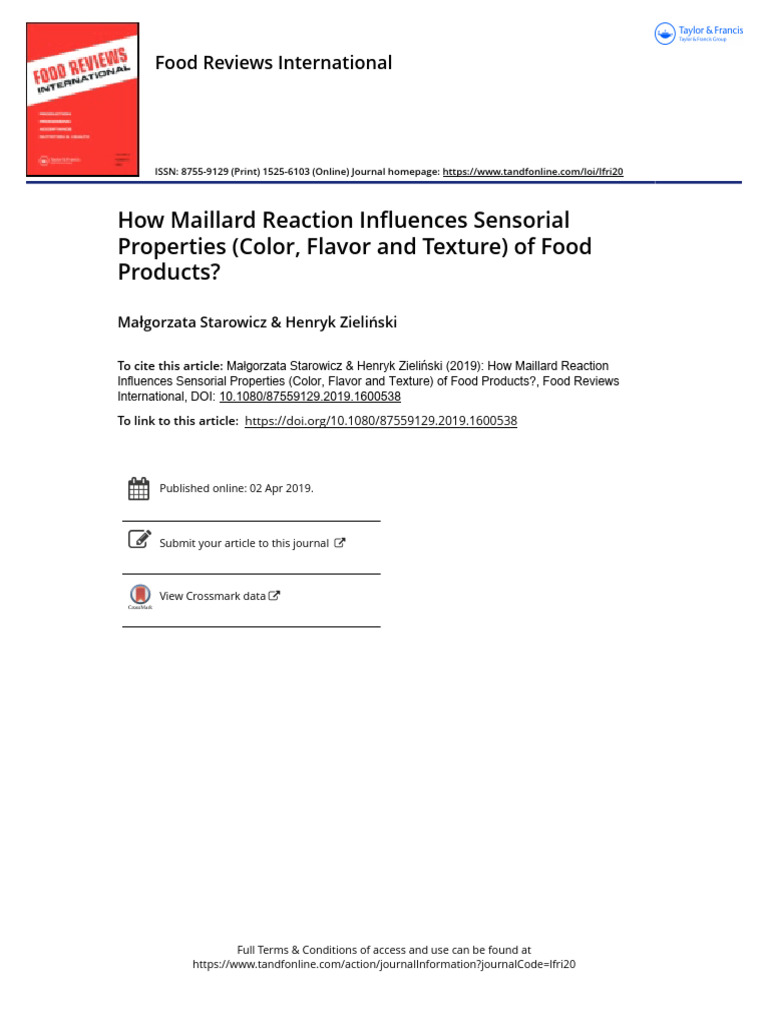 How Maillard Reaction Influences Sensorial Properties (Color, Flavor ...