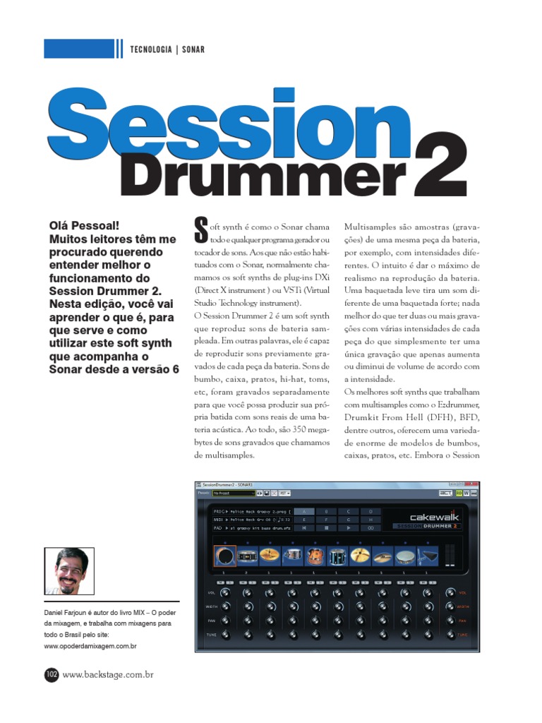Session Drummer 2 | Download grátis PDF | Bateria (instrumento) | Sonar