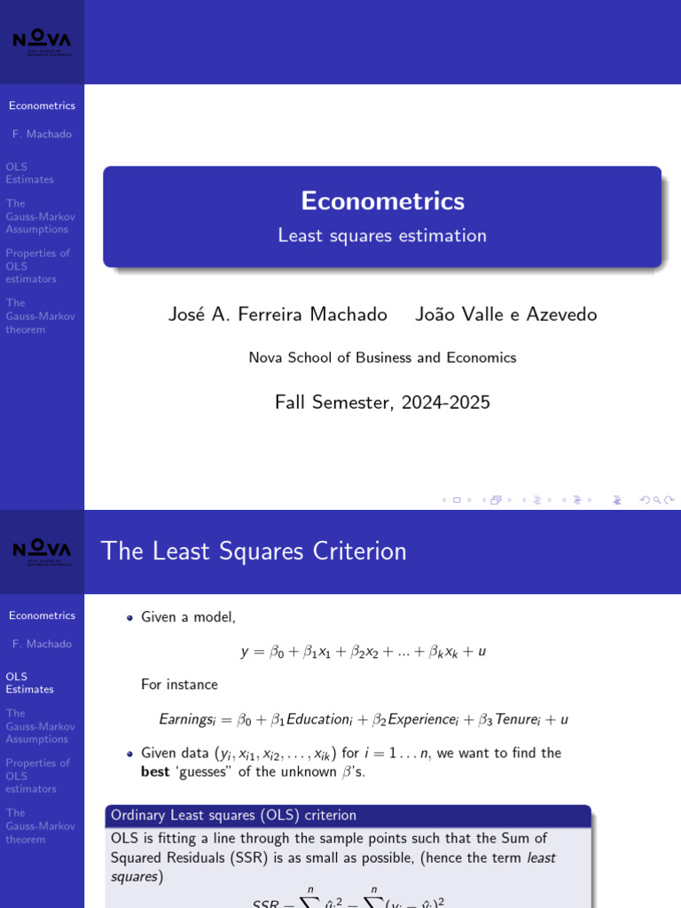 3. OLS Estimation | PDF | Ordinary Least Squares | Bias Of An Estimator