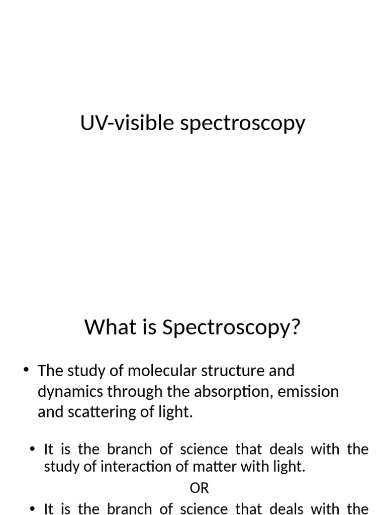 Uv-Visible Spectrophotometry-1 | PDF | Electromagnetic Radiation ...