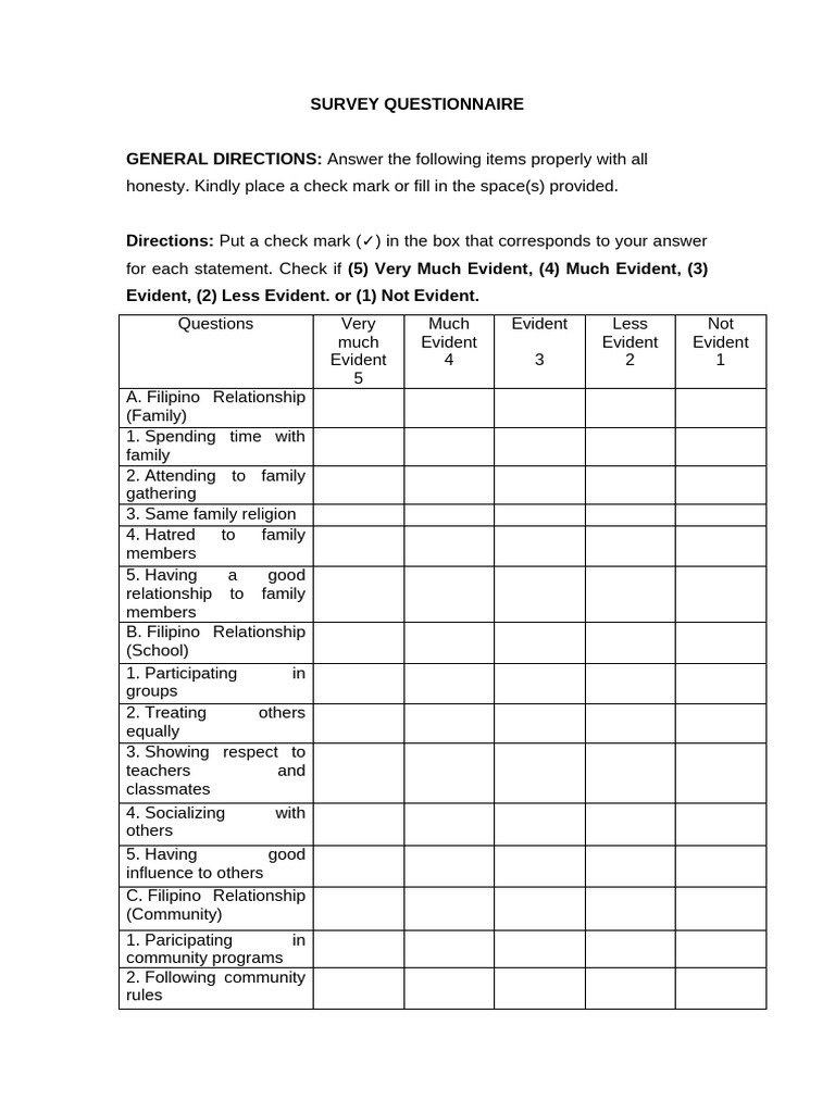 GROUP 5 SURVEY QUESTIONNAIRE (1) | PDF