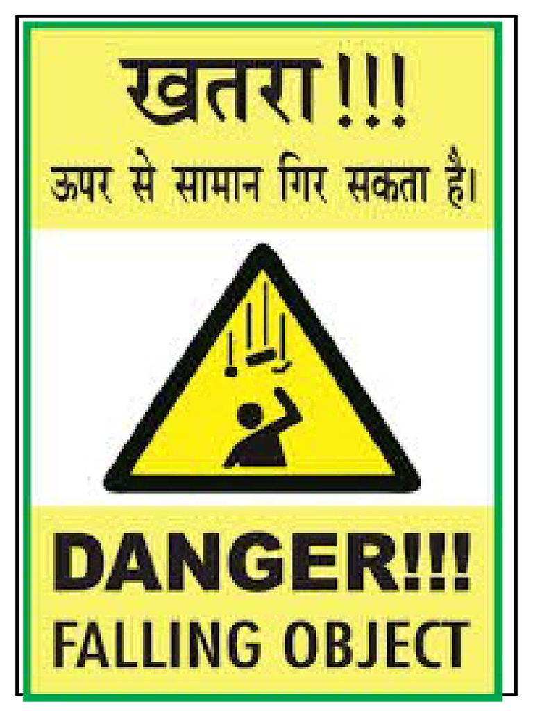A3 - Caution Falling Objects Risk-Hindi | PDF