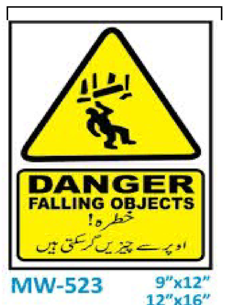 A3 - Caution Falling Objects Risk-Urdu | PDF