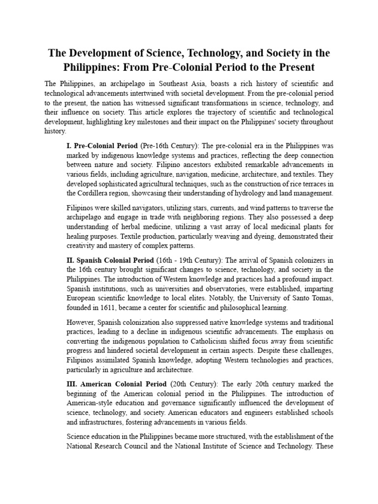 Sts-in-the-Philippines | PDF | Philippines | Science