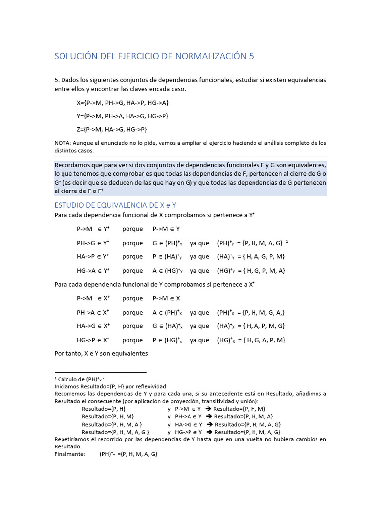 Ejercicio Normalización 3.5 | PDF