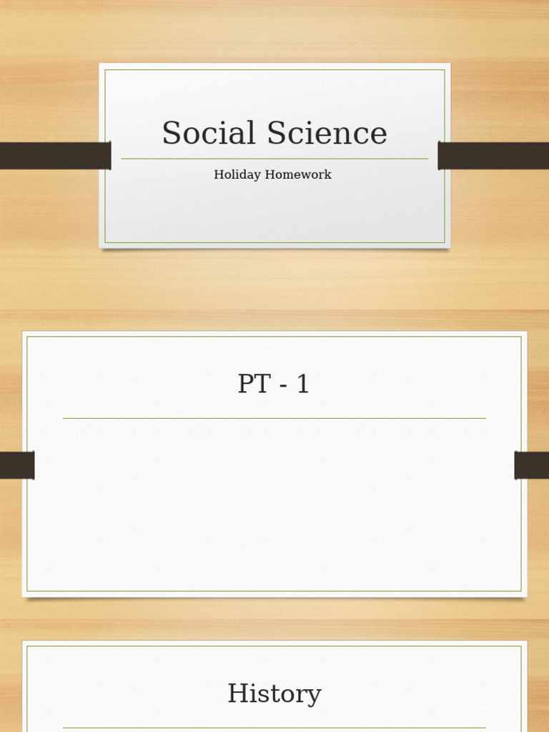 Social Science: Holiday Homework | PDF