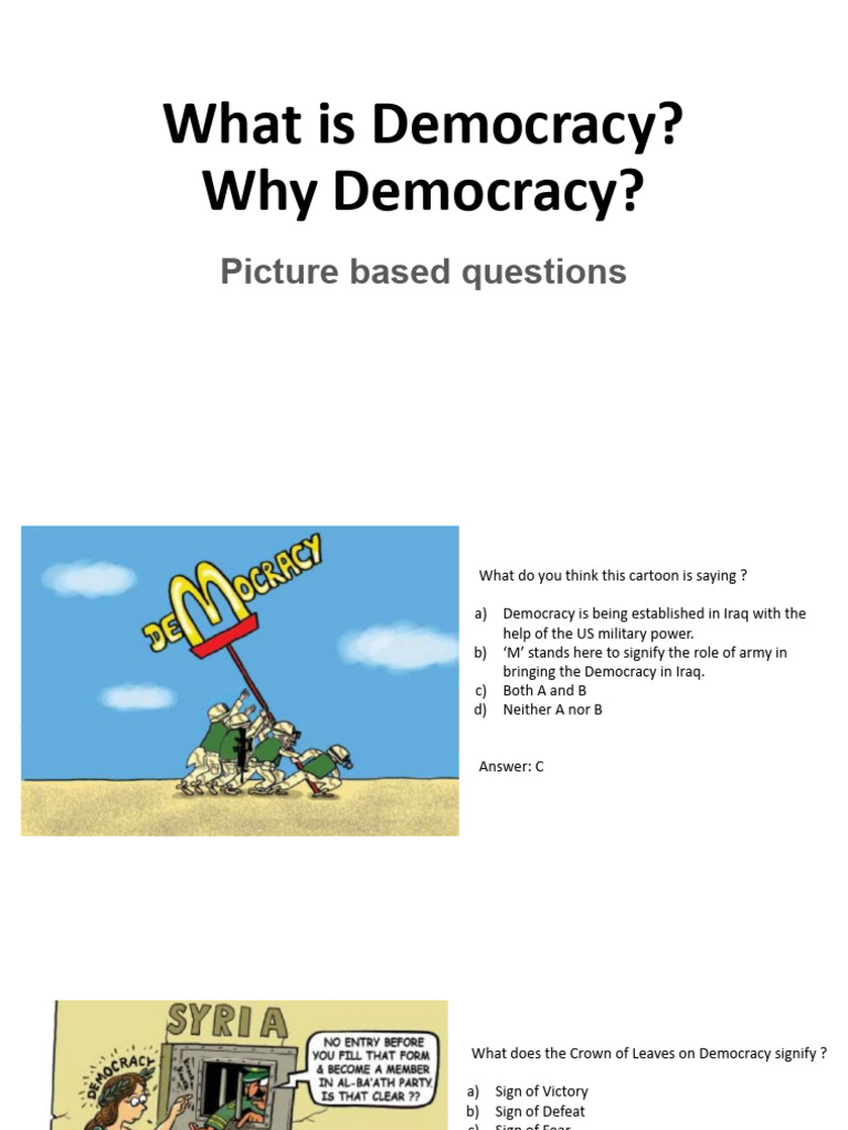 Picture-Based Questions on Democracy | PDF