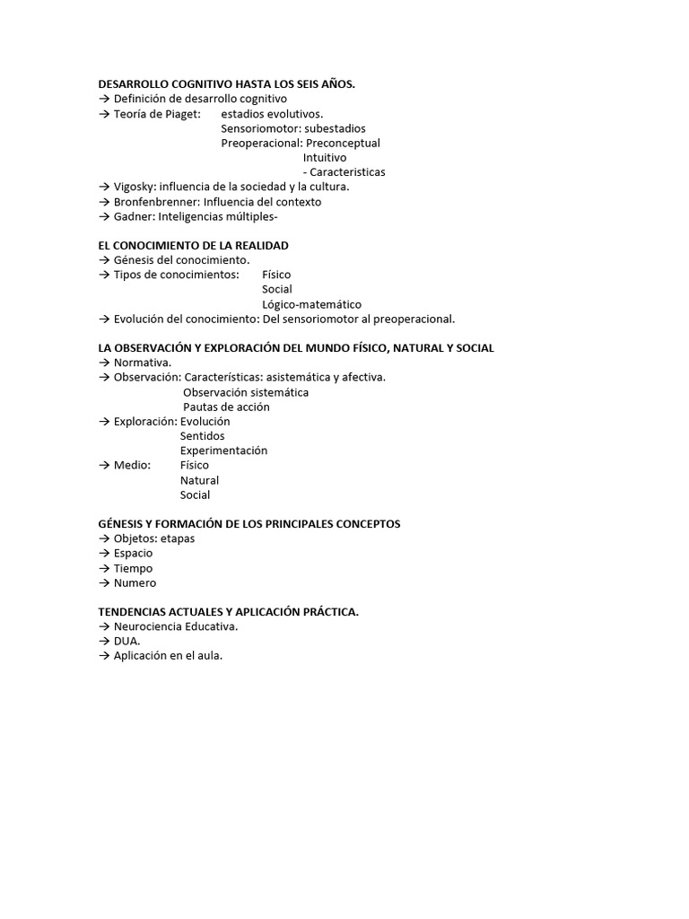 Infantil Tema 5 Esquema | PDF