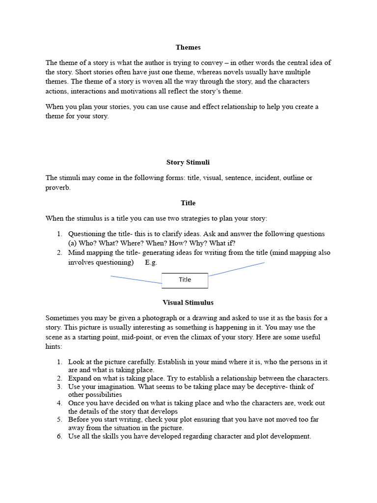 Themes and Using Story Stimuli | PDF | Narration | Plot (Narrative)