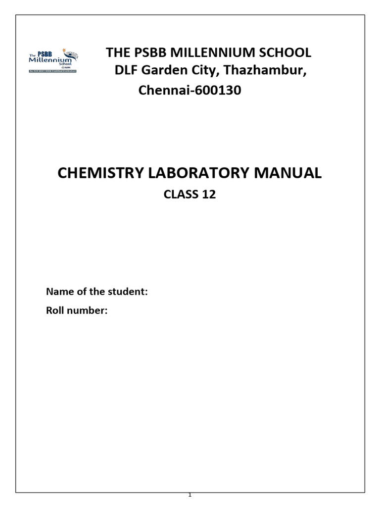 Lab manual chemistry -Class 12 | PDF | Chromatography | Emulsion
