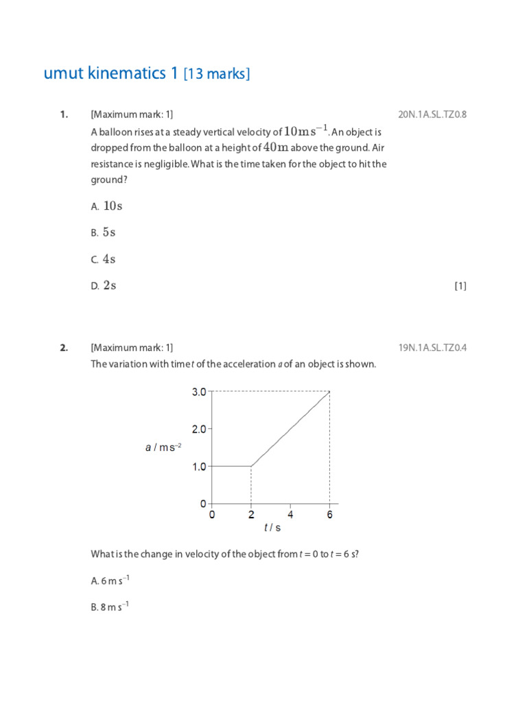 01.kinematics 1 | PDF | Speed | Velocity