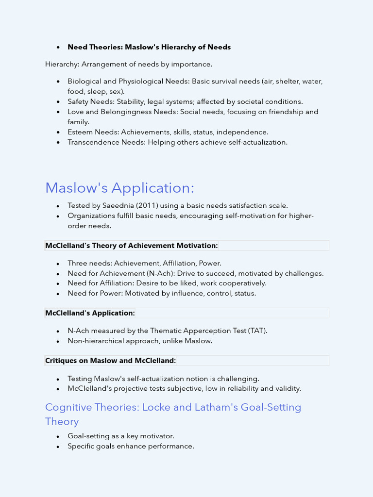 psr notes | PDF | Motivational | Motivation