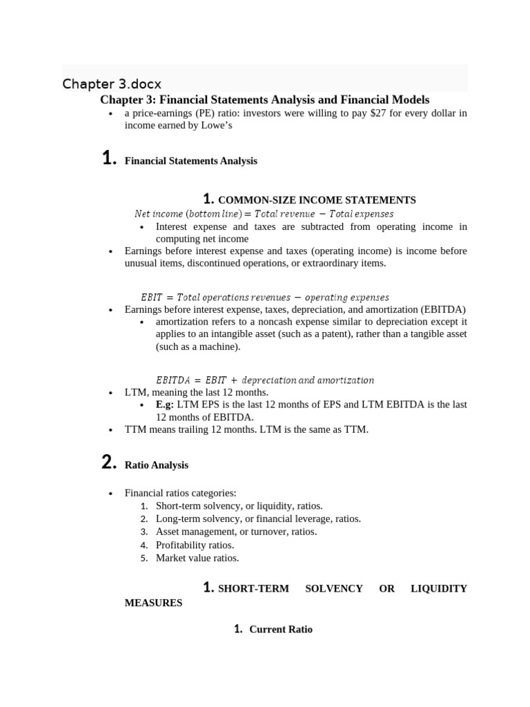 Chapter 3.docx | PDF | Equity (Finance) | Debt