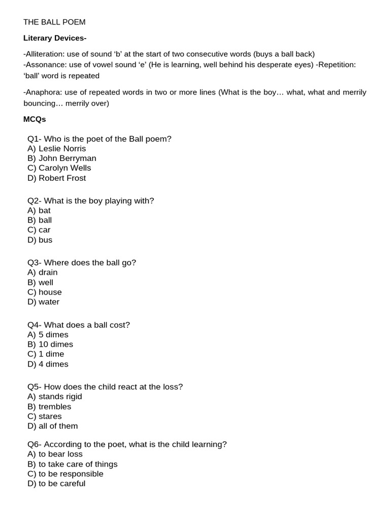 The Ball Poem (3) | PDF