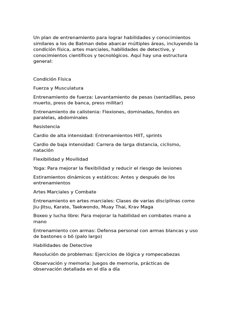 Entrenamiento Completo de Batman | PDF | Meditación | Memoria