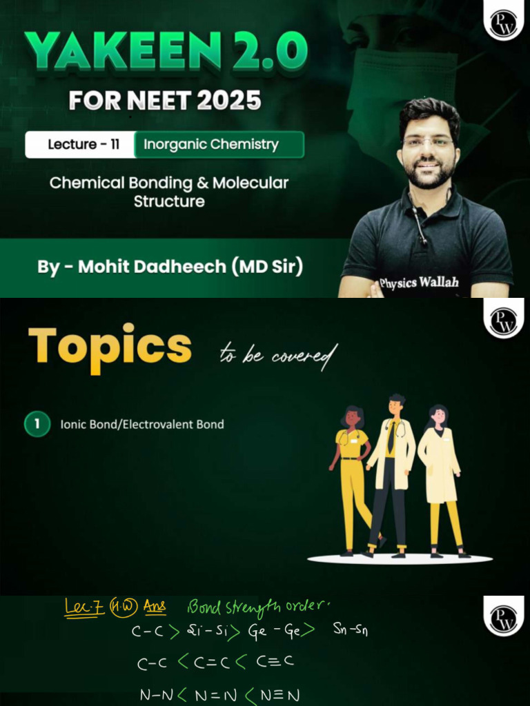 Chemical Bonding and Molecular Structure 11 - Class Notes - Yakeen NEET ...