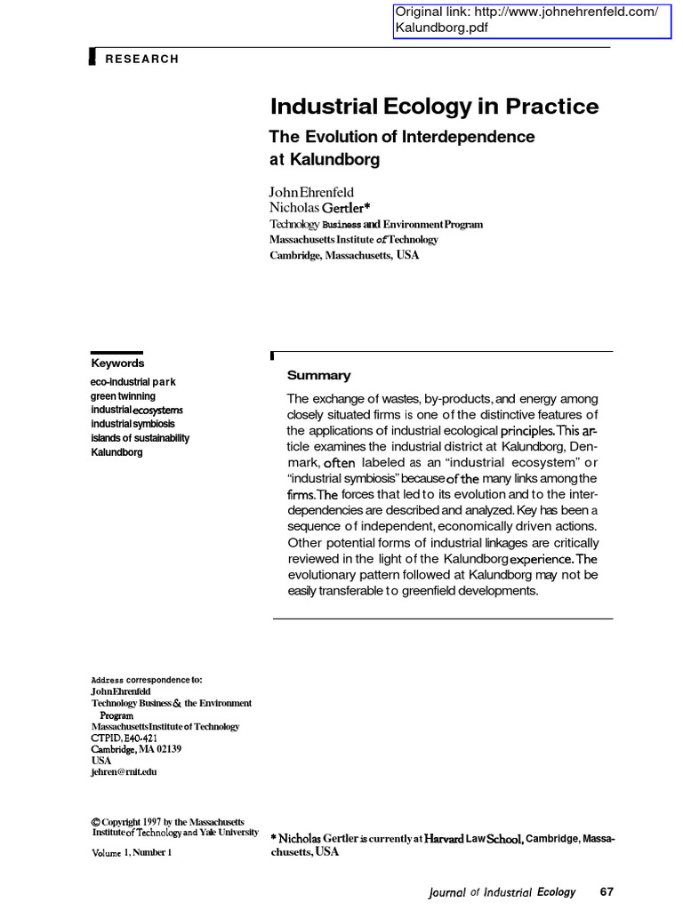 Industrial Ecology in Practice The Evolu | PDF