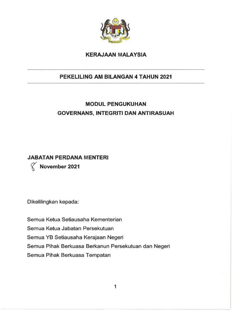 Modul Pengukuhkan, Governans, Integriti Dan Antirasuah | PDF