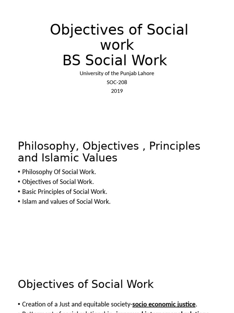 Objectives of Social Work-1 | PDF | Social Work | Social Justice