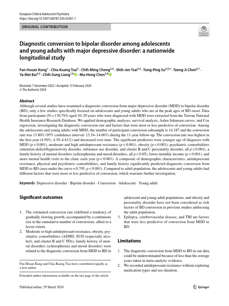 s00787-024-02401-1 | PDF | Major Depressive Disorder | Mental Disorder