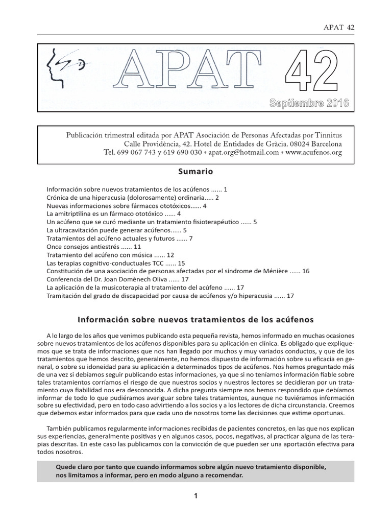 Apat 42 | PDF | Tinnitus | Escuchando