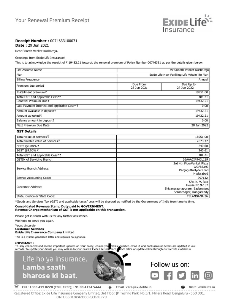 EXIDE | PDF | Life Insurance | Insurance