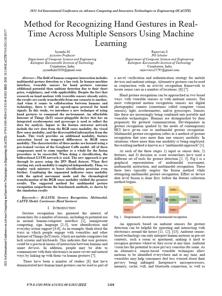 4 Method For Recognizing Hand Gestures in Real - Time Across Multiple ...