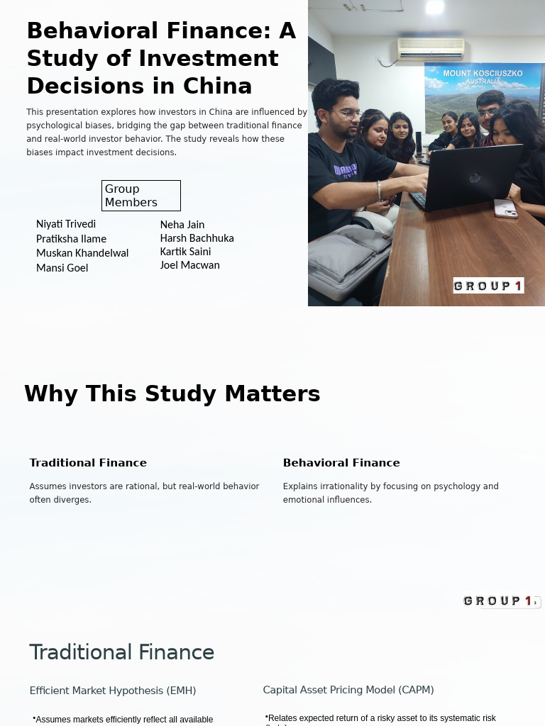BF Presentation - Group 1 | PDF | Behavioral Economics | Efficient Market Hypothesis
