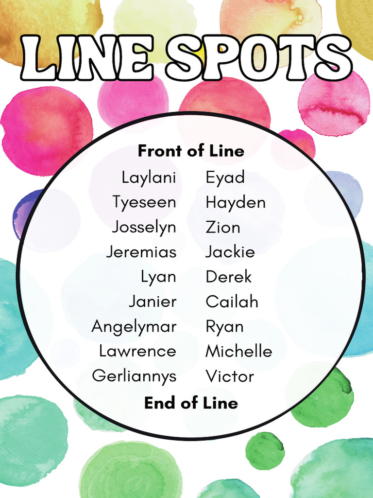 Watercolor Class List Door Sign | PDF